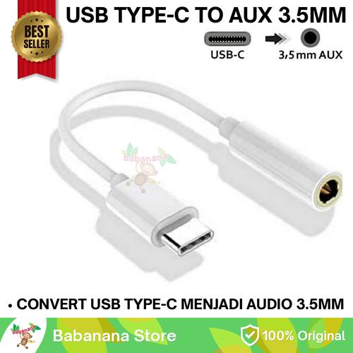 Jual USB TYPE-C 3.1 TO AUDIO 3.5MM JACK AUX CONVERTER 3.5MM TYPE C ...