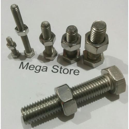 Jual Baut Mur 6x40 stainless steel 304 stanlis baut 10 anti karat 6 x ...