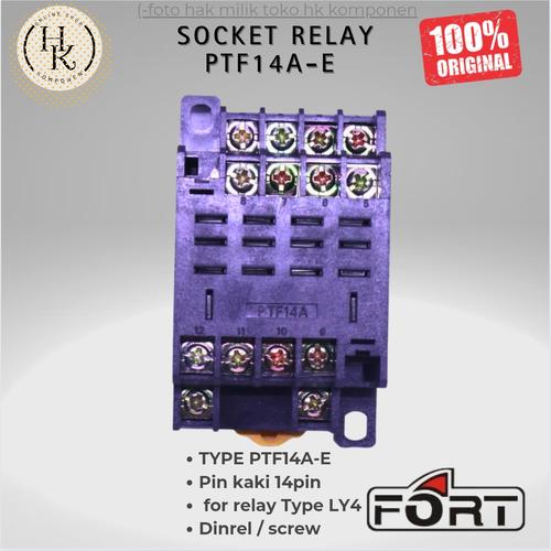 Jual Socket Relay PTF14 14pin pipih socket relay Ly4 Ly4n FORT ...