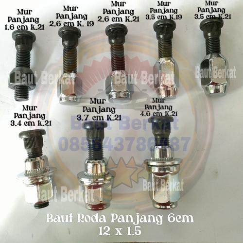 Jual baut mur roda panjang 12x1.5 baut mur racing panjang 12x1.5 baut ...