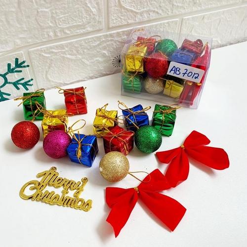 Jual Set Box Mix Hiasan Dekorasi Pohon Natal Christmas Pinus Permen ...