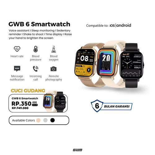 Promo GWB 6 | Smartwatch Original for IOS & Android - ROSEGOLD - Kota ...