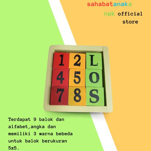 Jual Mainan edukasi - balok angka dan huruf isi 9 - Kab. Kediri ...