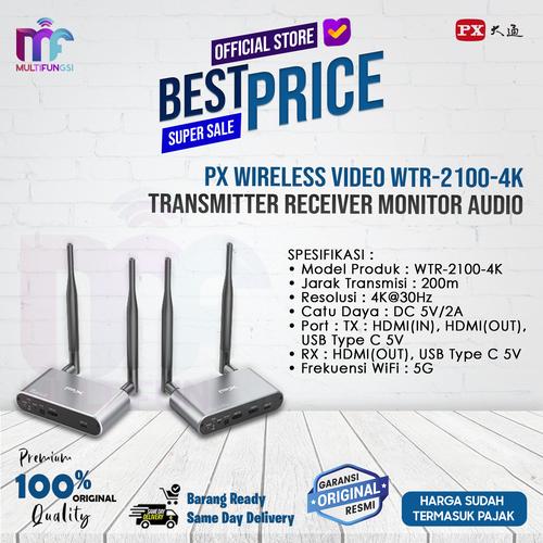 Promo PX Wireless Video WTR-2100-4K Transmitter Receiver Monitor Audio ...