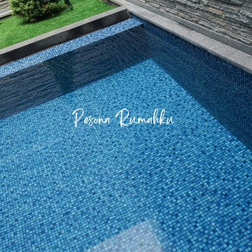 Jual Venus Type Mosaico Blue Linen - Mozaik Kolam Renang Modern Biru ...