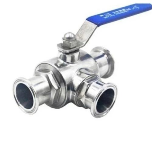 Jual ball valve sanitary 3way ss 316 ferrule 4"inch / three way ferrule ...