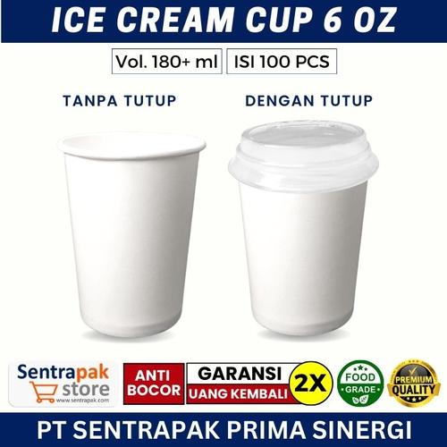 Jual Cup Ice Cream 6 oz dengan Tutup - Paper Cup Es Krim 6oz - Cup ...