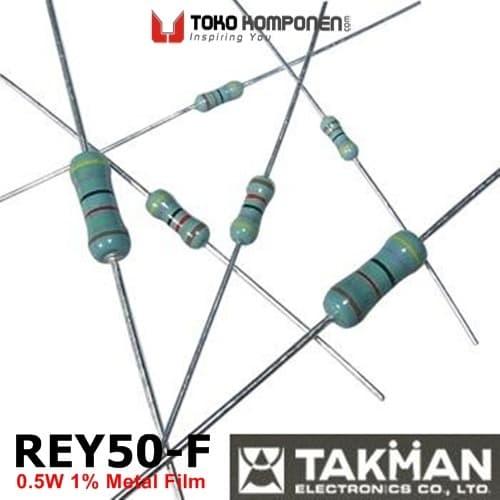 Jual 180k 0.5W 1% Takman REY50-F Series metal film resistor - Kab ...