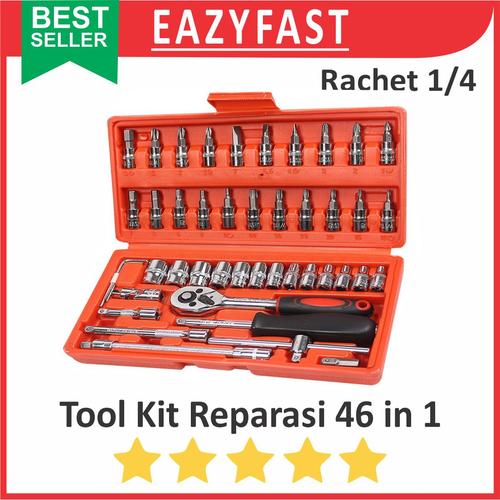 Jual Kunci Ratchet Shock Set Repair Tool Kit 46 Pcs Sok Shok Pas Ring ...