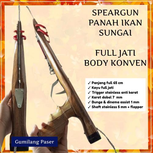 Jual TERBARU panah ikan speargun spearfishing jati Konven 65cm - Kab ...