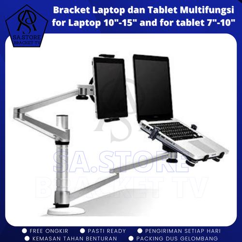 Promo Bracket Stand Arm Laptop dan Tablet Aluminum Holder Multifungsi ...
