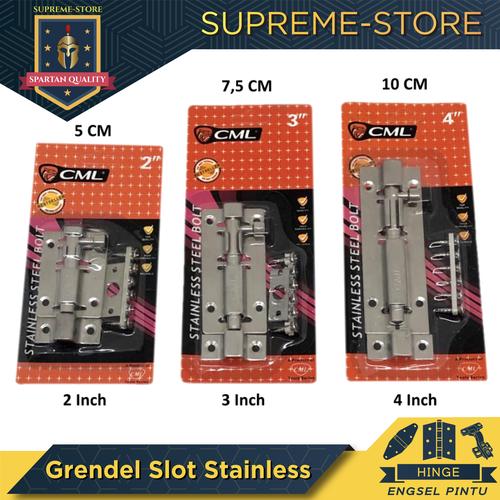 Jual Grendel Slot Besi Stainless Tebal Kunci Pintu Jendela 2 3 4 in ...