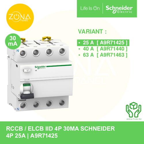 Jual RCCB ELCB SCHNEIDER ACTI9 IID 4P 25A 30MA A9R71425 ORIGINAL - Jakarta Pusat - ZONA PANEL ...