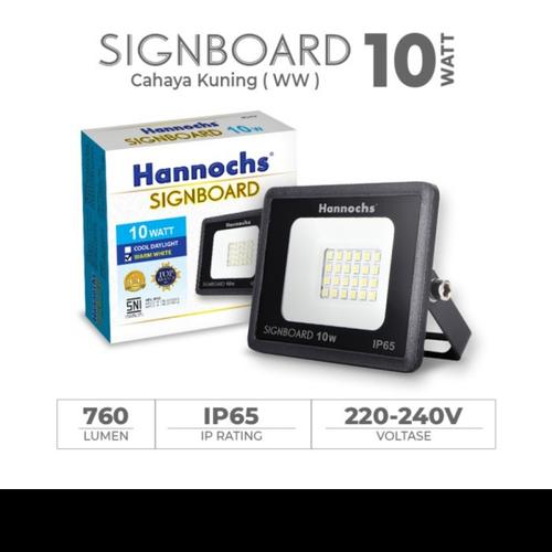 Jual lampu sorot led flood light signboard 10w hannochs cahaya kuning ...