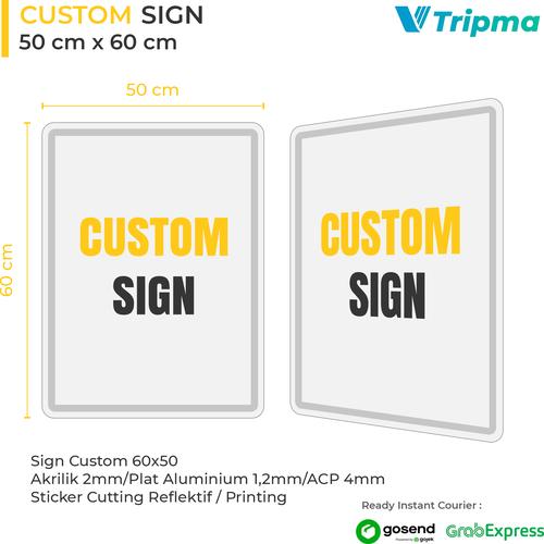 Jual Rambu Custom Ukuran 60cm x 50cm - Plat Aluminium 1,2mm/ACP 4mm ...