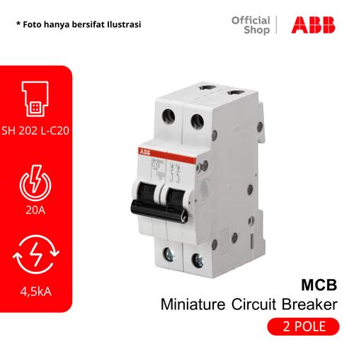 Jual ABB MCB 2Pole 4,5kA 16A SH 202 L-C16 2CDS242001R0164 Circuit Breaker - Kota Jambi - Andalas ...