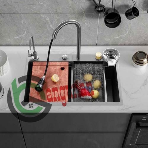 Promo Kitchen Sink 7545 Luxury Stainless Fullset Waterfall/Kithen Sink ...