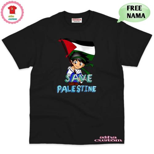 Jual Baju kaos anak Free Nama karakter Save Palestine - Putih, S - Kab ...