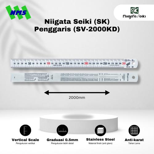 Jual Penggaris Niigata Seiki SV-2000KD Stainless Steel Ruler 2000mm 2 ...