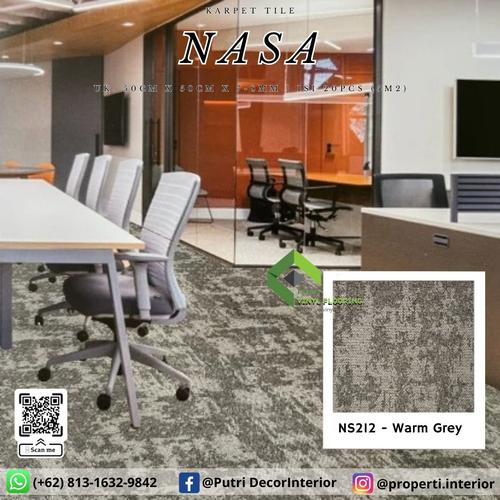 Jual lantai karpet tile Nasa type NS212 Warm Grey tebal 8mm uk. 50cm x ...