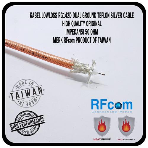 Jual Kabel Teflon LOWLOSS RG142D Silver Dual Ground Original Merk RFcom ...