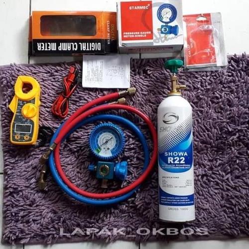 Jual Freon R22 Paket Komplit Pengisian AC R22 Manifold Selang Kran Tang ...