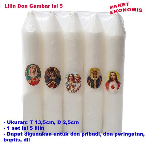 Jual Lilin Rohani Doa Misa Altar Gereja Paskah Gambar isi 5 Ukuran 13x2 ...