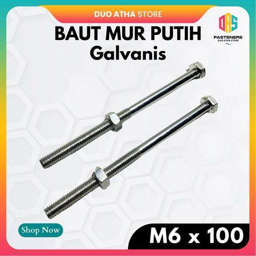 Jual M6x100 Baut Mur M6 X 100 BMP Galvanis Putih - Kab. Tangerang - Duo ...