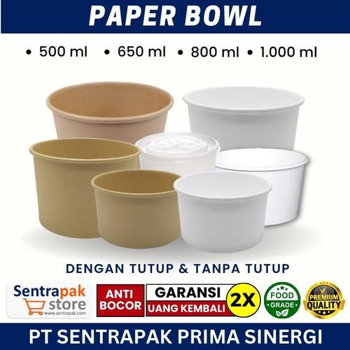 Jual Paper Bowl 500ml, 650ml, 800ml, 1000ml - Rice Bowl Paper kraft ...