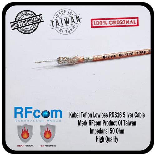 Jual Kabel Teflon Lowloss RG316 Silver Kabel Merk RFcom Taiwan Meteran ...