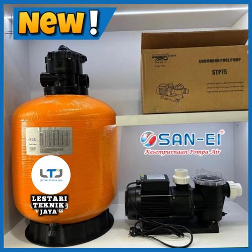 Jual Pompa Air Kolam Renang 1/2HP Paket Pompa Kolam Sand Filter Sanei 18in - PAKET 1/2 HP ...