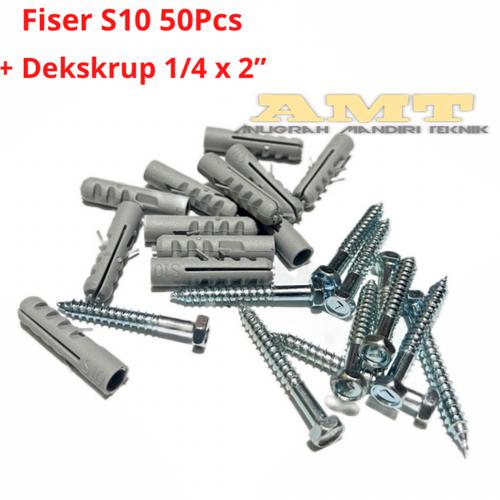 Promo Fiser S10 isi 50 Pcs + Sekrup Baut Ukuran 1/4x2" isi 50 Pcs ...