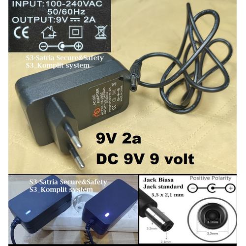 Jual Adaptor 9v 2a DC9V 2.0A Adapter 1A 1.5A 500mA 0,6A 800mA 850mA ...