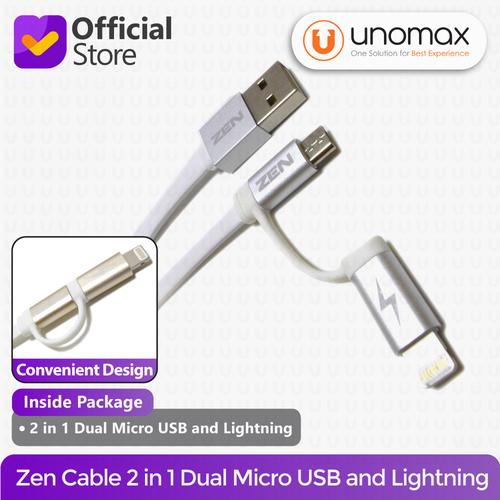Jual Zen Cable 2 in 1 Dual Micro USB and Lightning (Random Color ...