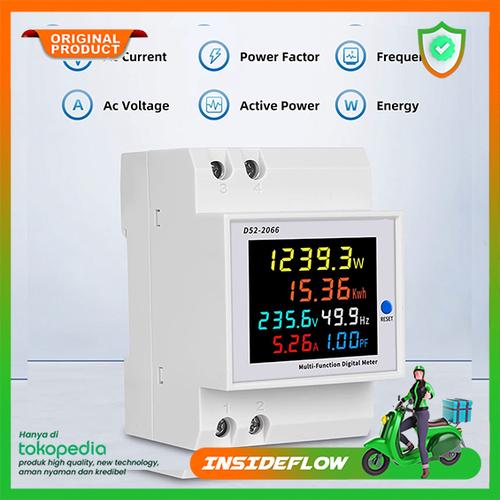 Jual MCB Meteran Listrik Digital Display Din Rail Single Phase 300V ...