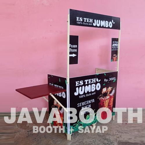 Jual booth portable / gerobak lipat / meja jualan / Bonus Meja Sayap - Polos, 2Rak+Sayap - Kab ...