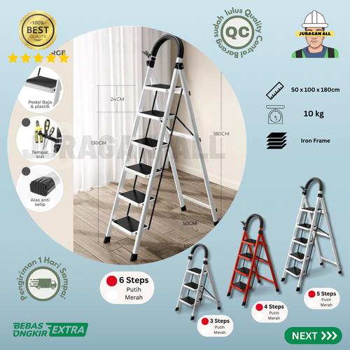 Promo TANGGA LIPAT/TANGGA PORTABLE/TANGGA LIPAT BESI ALUMUNIUM-6 STEP ...