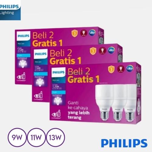 Jual Philips Multipack My Care Led Bright 9W 11W 13W Watt E 27 6500K ...