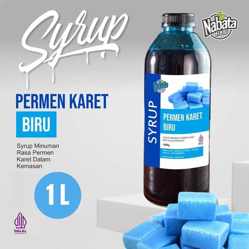 Jual Sirup Bubblegum Blue Syrup Permen Karet 1 liter Botol Plastik ...