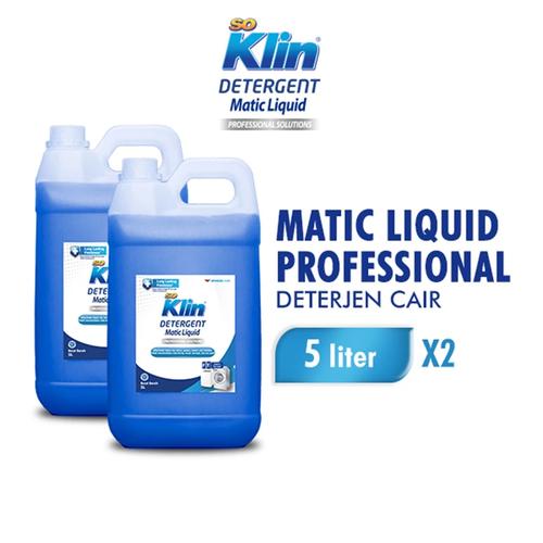 Jual 2x So Klin Detergent Matic Liquid Professional Solution 5 liter ...