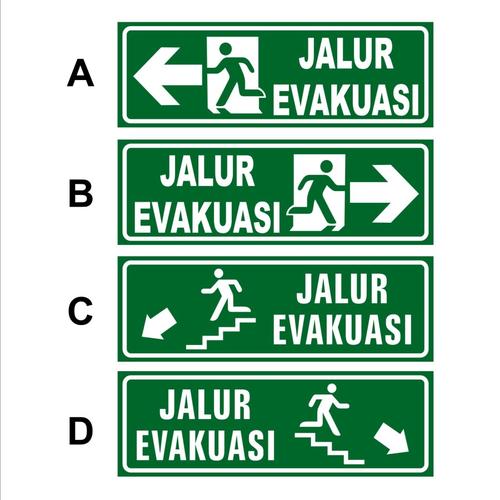 Jual STIKER SIGN K3 RAMBU JALUR EVAKUASI TANGGA KIRI KANAN 30 x 10 CM ...
