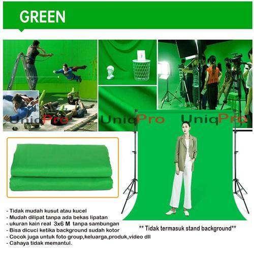 Jual Kain Background Backdrop Green Screen Hijau Studio Foto 3x6 m ...