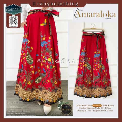 Jual ROK BATIK WANITA KLOK A KATUN EKSKLUSIF MERAH NAVY HITAM ORI SVJ ...