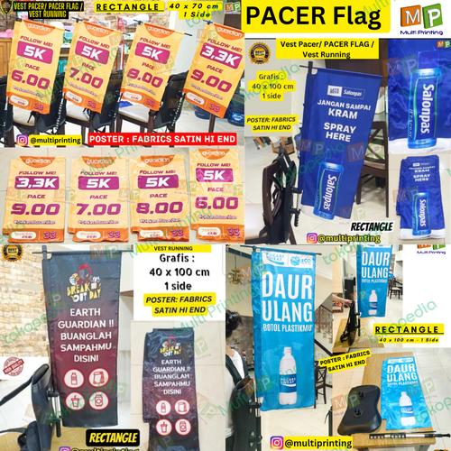 Promo Poster Running Vest/ Poster PACER FLAG/ Poster Vest Pacer/Vest ...