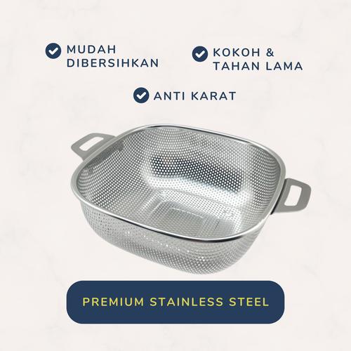 Jual SEC SQUARE COLANDER BASKET KERANJANG STAINLESS SEGI 20-40CM ...