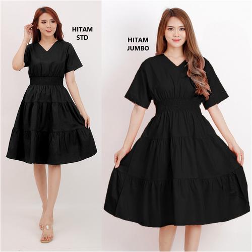 Promo Midi Dress Wanita Hitam Modern Katun Uniqlo Gaun Cewek Terusan ...