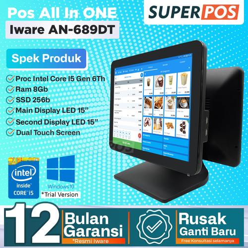Promo Pc All In One Mesin Kasir Touchscreen Dual Display Iware AN689DT ...