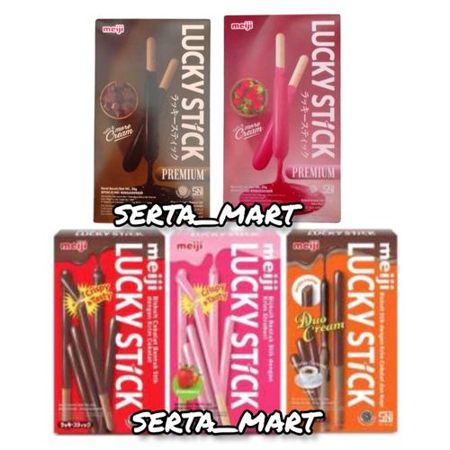 Jual Meiji Lucky Stick 45gr - Biskuit Stick Strawberry / Coklat Premium ...
