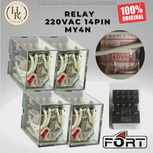 Jual Relay 14pin lampu 220vac, 24vdc, 12vdc MY4N FORT - 220VAC ...