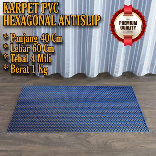 Jual KARPET PVC HEXAGONAL TEBAL 4MM UKURAN 40CM X 60CM - Biru - Kota ...